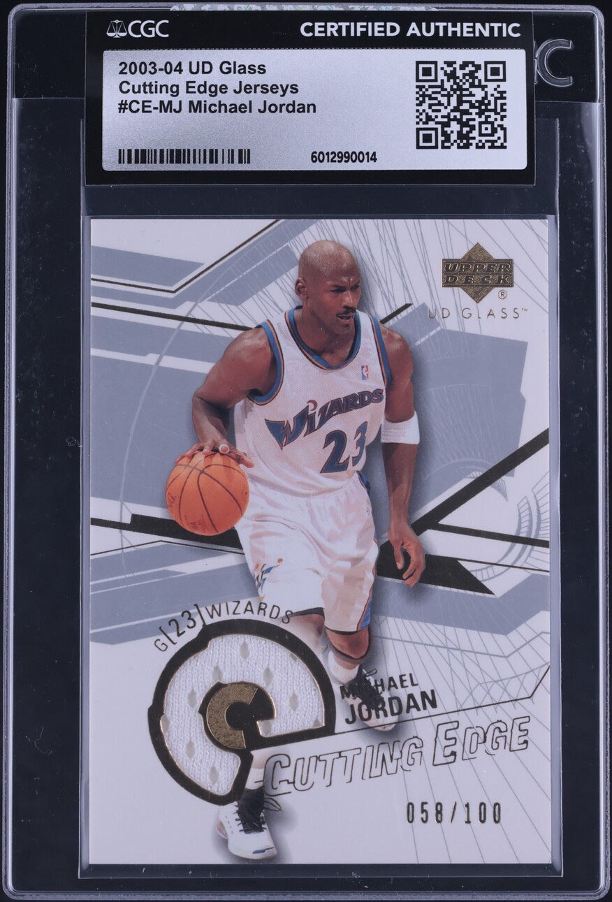 2003 Upper Deck Glass Cutting Edge Michael Jordan PATCH /100 #CE-MJ CGC ...