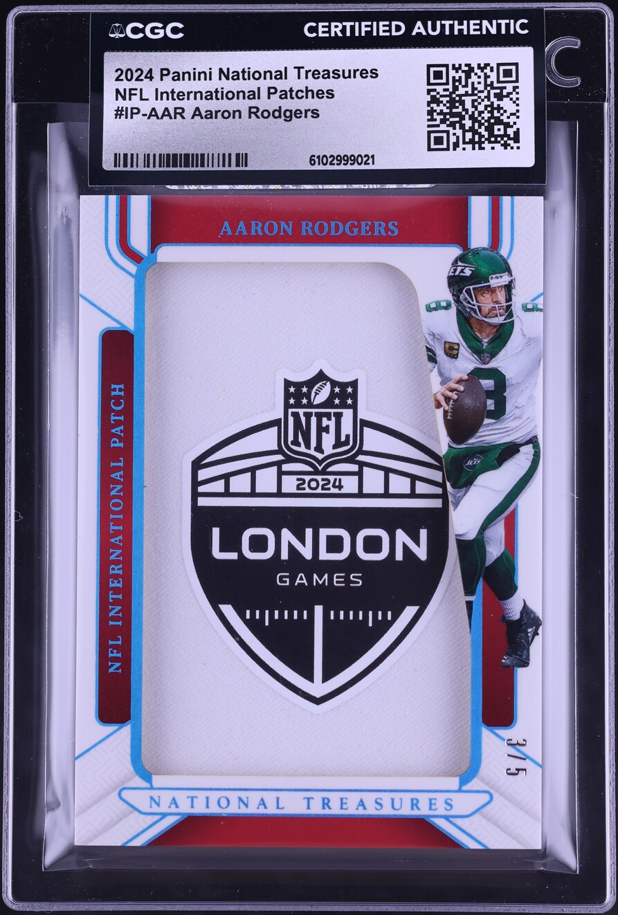 2024 National Treasures NFL International Aaron Rodgers PATCH /5 #IP ...