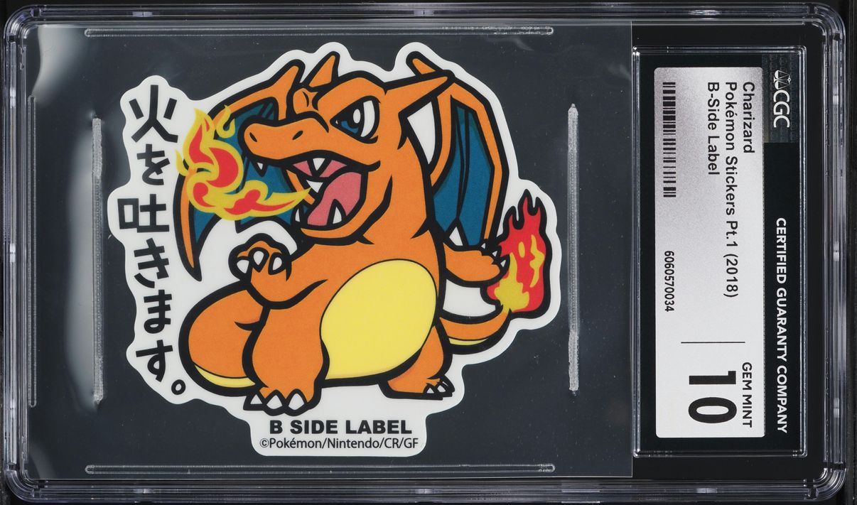 2018 Pokemon Japanese Stickers Part 1 B-Side Label Charizard CGC 10 GEM MINT on Fanatics Collect