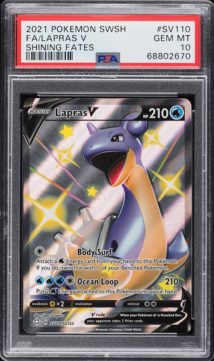 2021 Pokemon Sword & Shield Shining Fates Shiny Lapras V #SV110 PSA 10 ...
