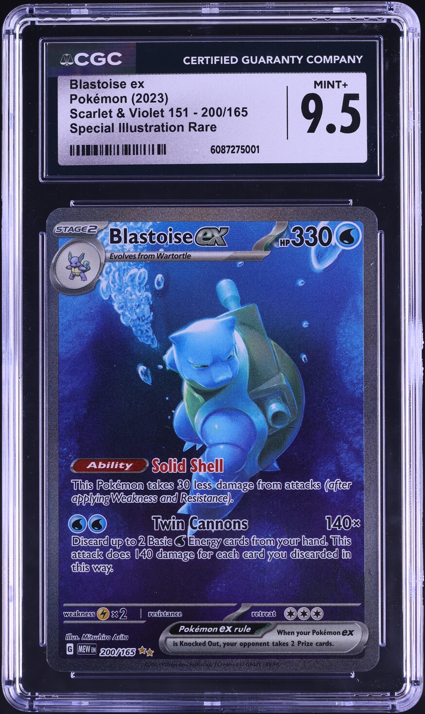 2023 Pokemon Scarlet & Violet 151 SIR Blastoise ex #200 CGC 9.5 MINT+ ...