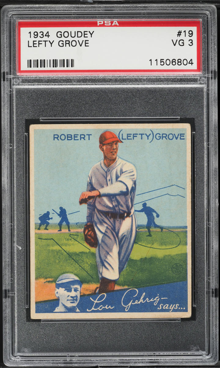 1934 Goudey Lefty Grove #19 PSA 3 VG on Fanatics Collect