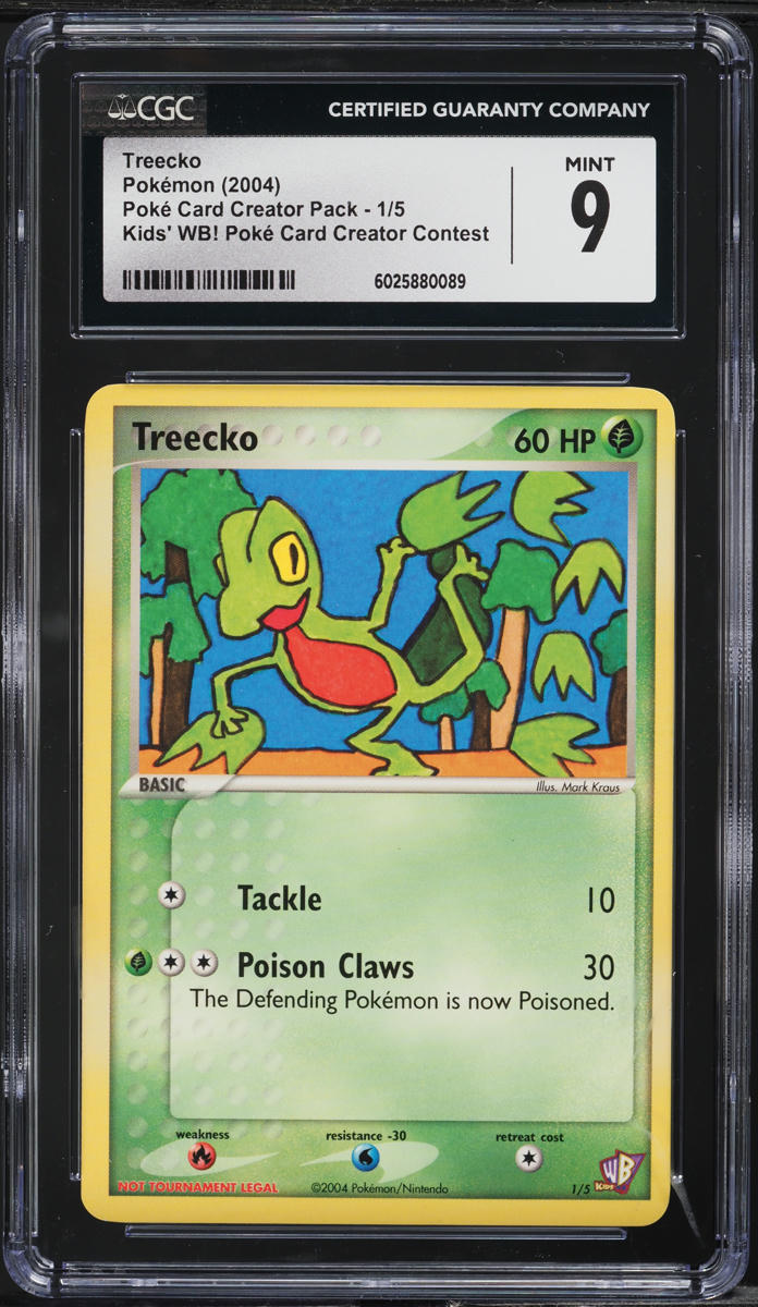 2004 Pokemon Kids WB Poke Card Creator Contest Treecko #1 CGC 9 MINT on ...