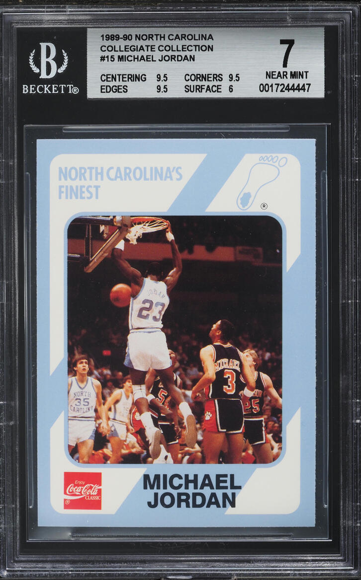 1989 North Carolina Collegiate Collection Michael Jordan #15 BGS 7 NRMT ...