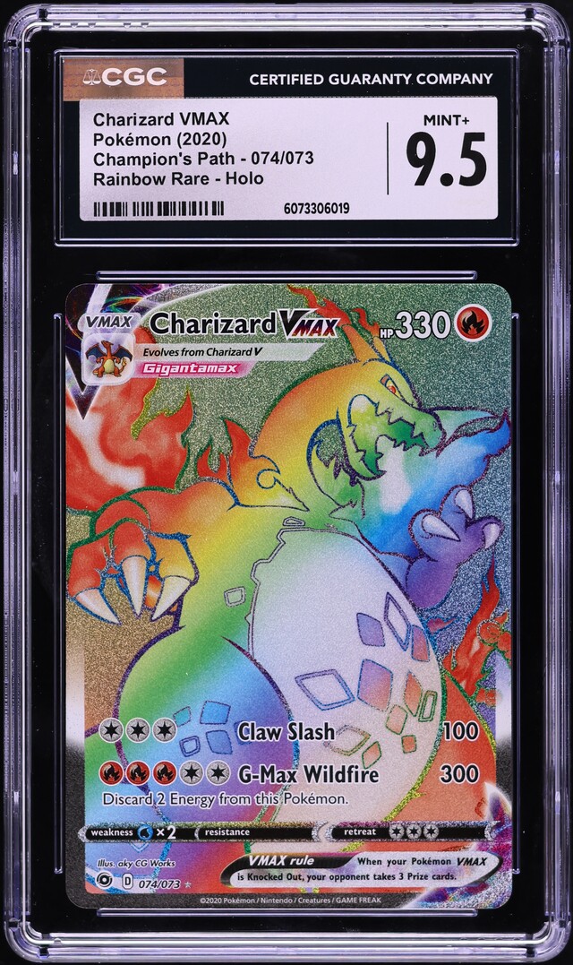 2020 Pokemon SWSH Champion's Path Hyper Rare Charizard VMAX #74 CGC 9.5 ...