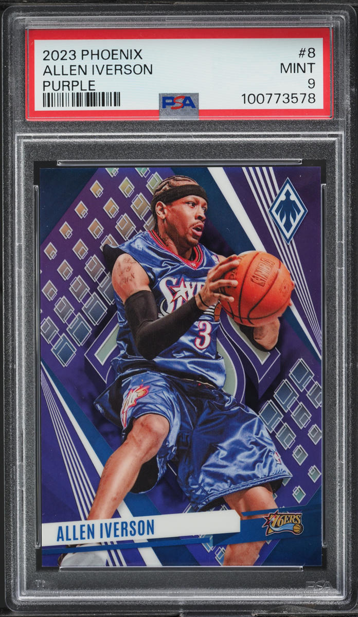2023 Panini Phoenix Purple Allen Iverson /150 #8 PSA 9 MINT on Fanatics ...