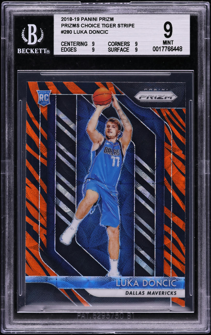 2018 Panini Prizm Choice Tiger Stripe Luka Doncic ROOKIE #280 BGS 9 ...