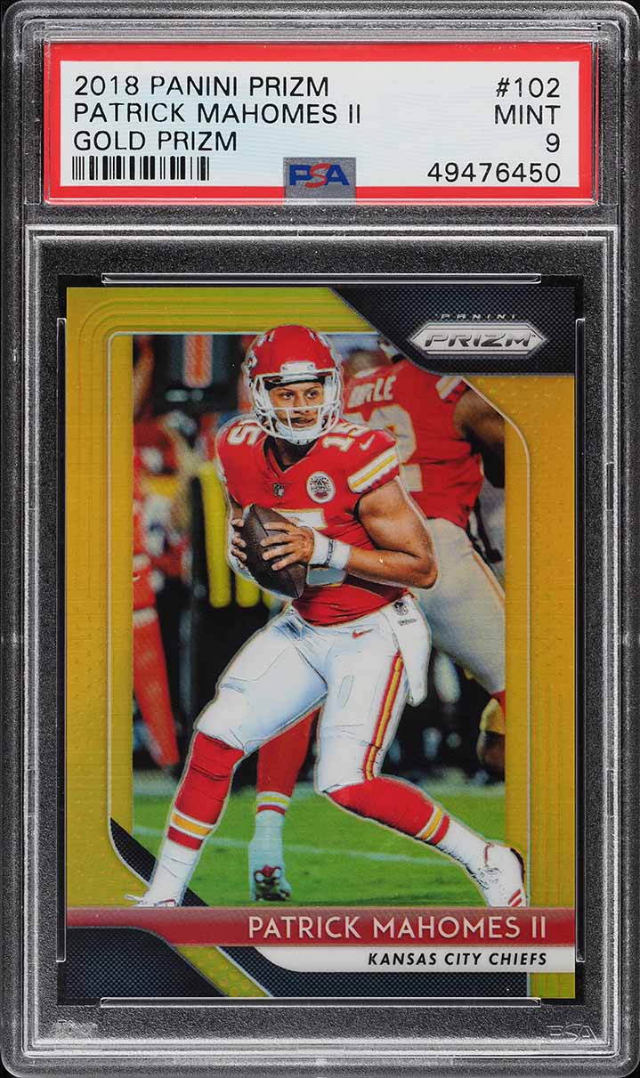 2018 Panini Prizm Gold Prizms Patrick Mahomes II /10 #102 PSA 9 MINT on ...