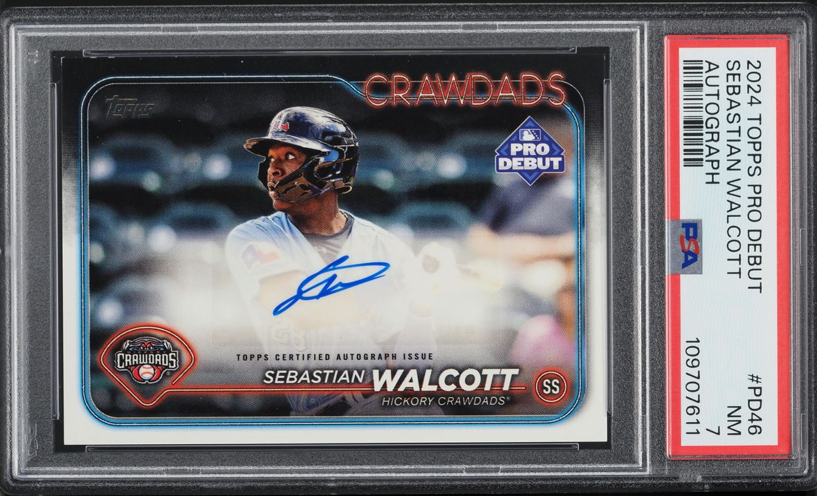 2024 Topps Pro Debut Sebastian Walcott PROSPECT AUTO #PD-46 PSA 7 NRMT ...