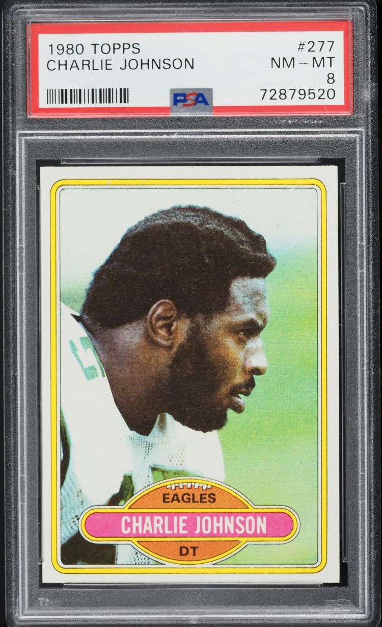 1980 Topps Football Charlie Johnson #277 PSA 8 NM-MT on Fanatics Collect