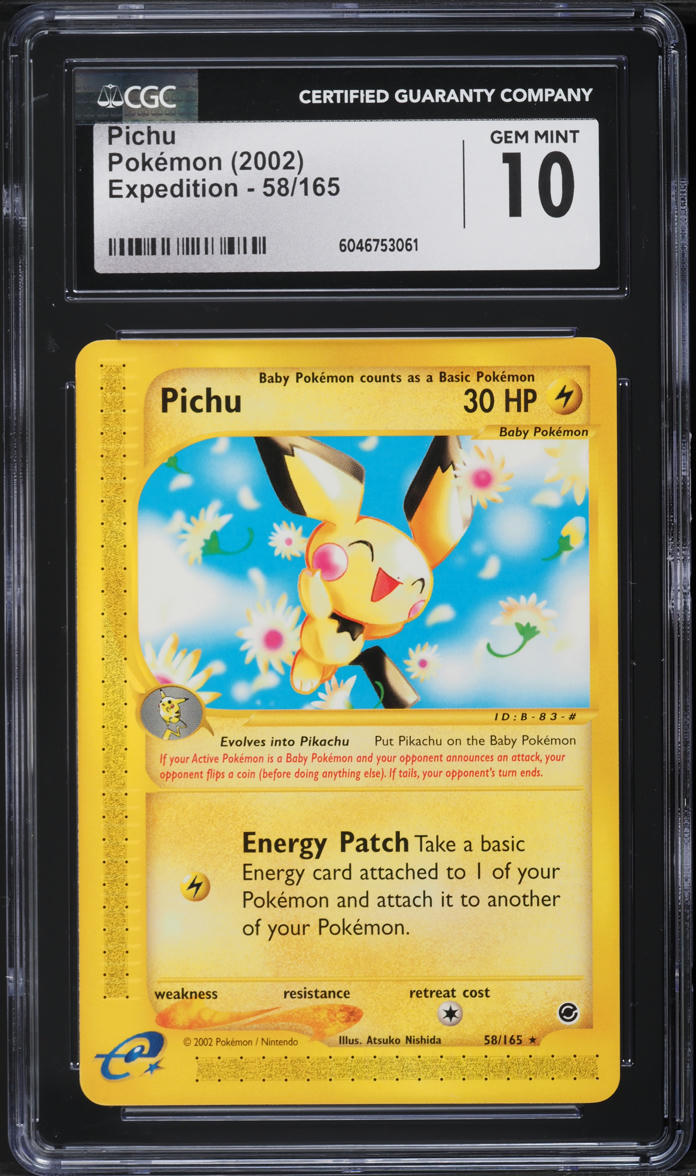 2002 Pokemon Expedition Pichu #58 CGC 10 GEM MINT on Fanatics Collect