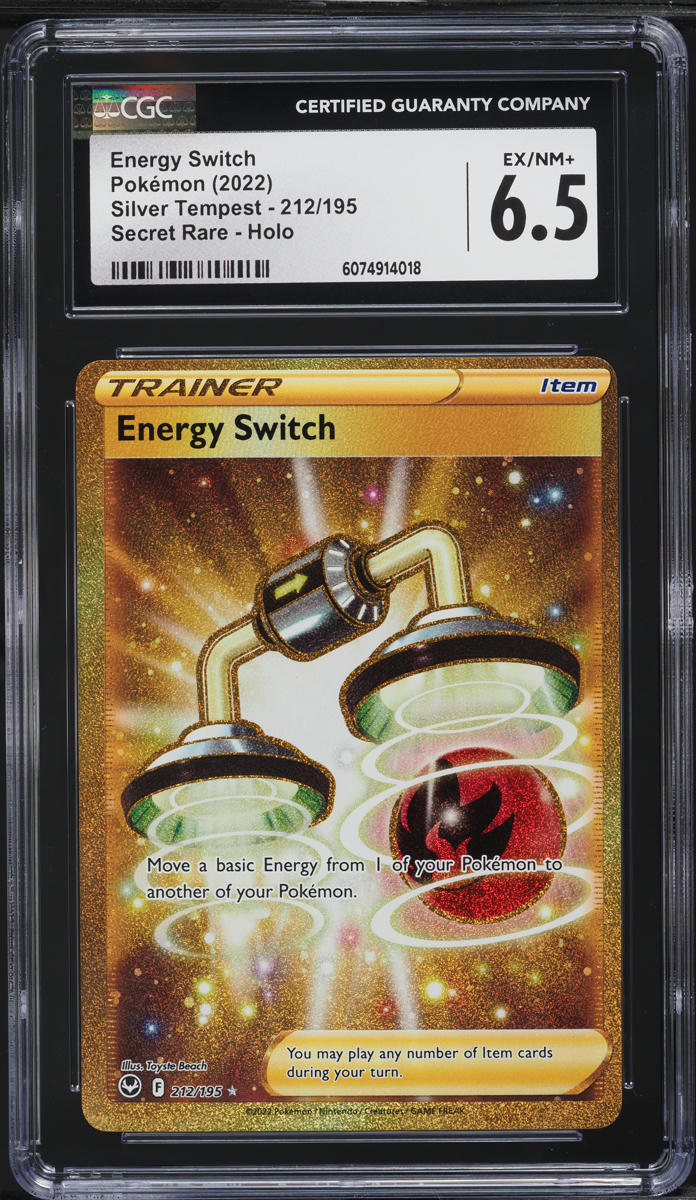 2022 Pokemon SWSH Silver Tempest SEC Energy Switch #212 CGC 6.5 EXMT+ ...