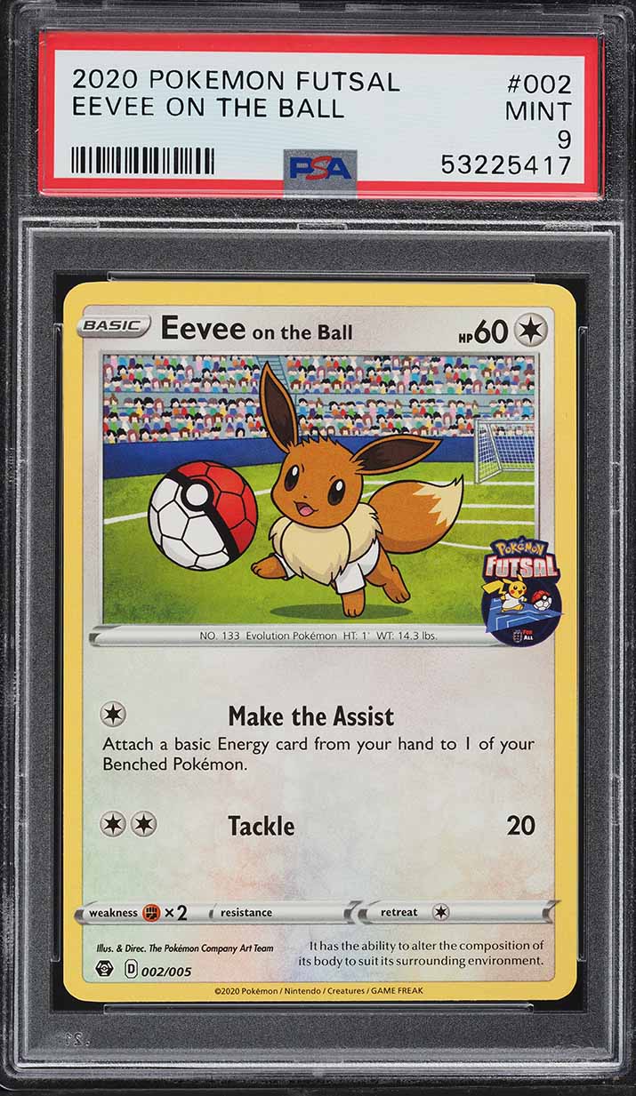 2020 Pokemon Sword & Shield Futsal Eevee On The Ball #002 PSA 9 MINT on ...