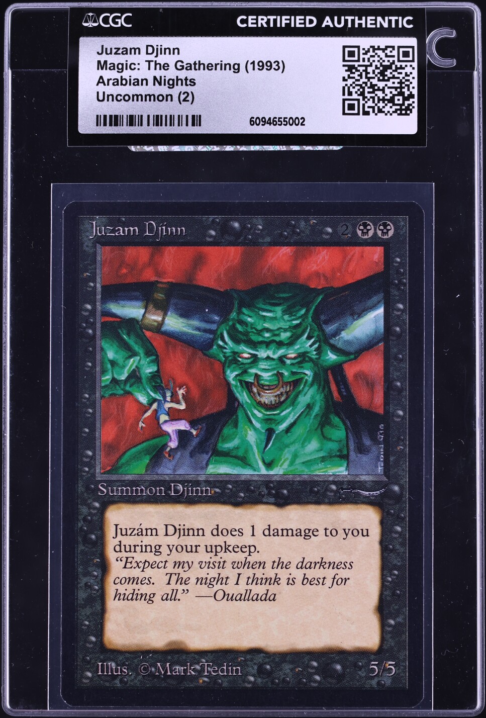 1993 Magic The Gathering MTG Arabian Nights Juzam Djinn CGC AUTH on ...