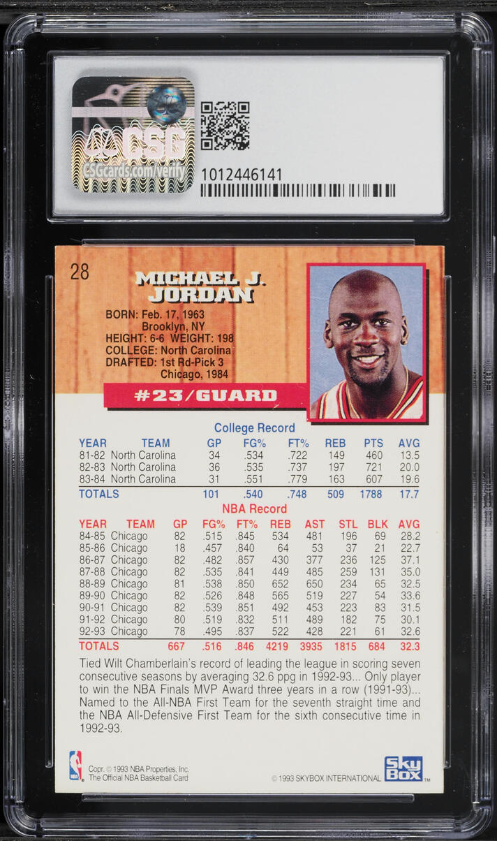1993 Hoops Michael Jordan #28 CSG 8.5 NM-MT+ on Fanatics Collect