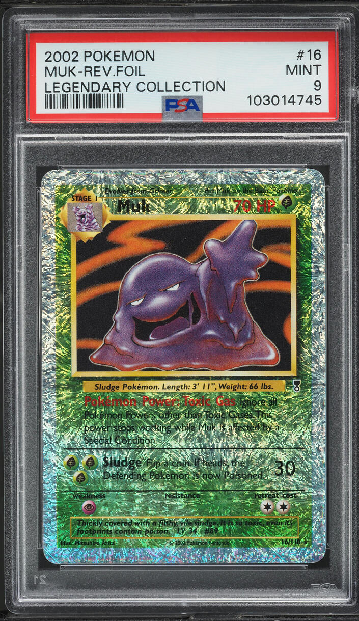 2002 Pokemon Legendary Collection Reverse Foil Muk #16 PSA 9 MINT on ...