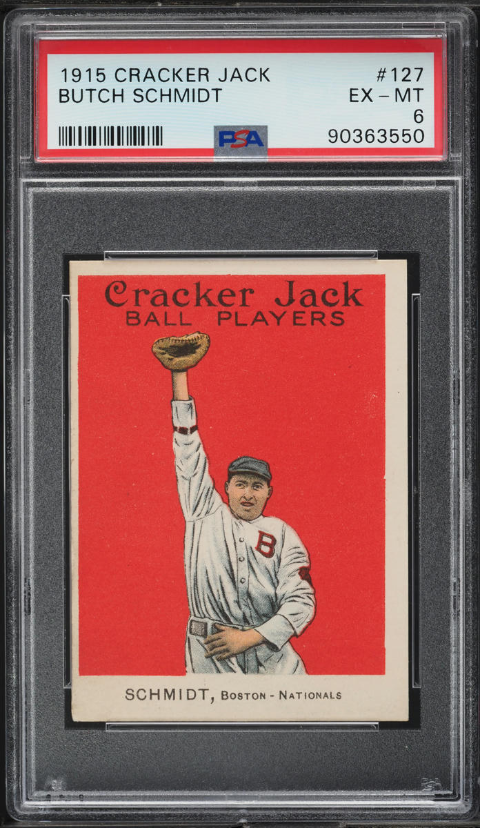 1915 Cracker Jack Butch Schmidt #127 PSA 6 EXMT on Fanatics Collect