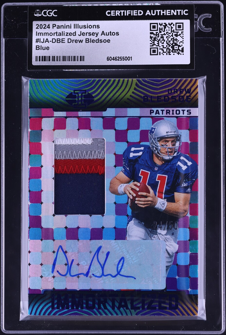 2024 Panini Illusions Immortalized Blue Drew Bledsoe PATCH AUTO /50 CGC ...