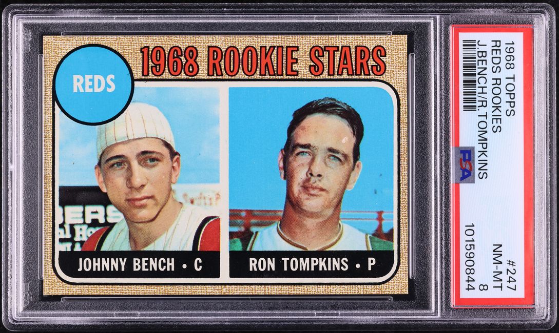 1968 Topps Johnny Bench ROOKIE #247 PSA 8 NM-MT on Fanatics Collect