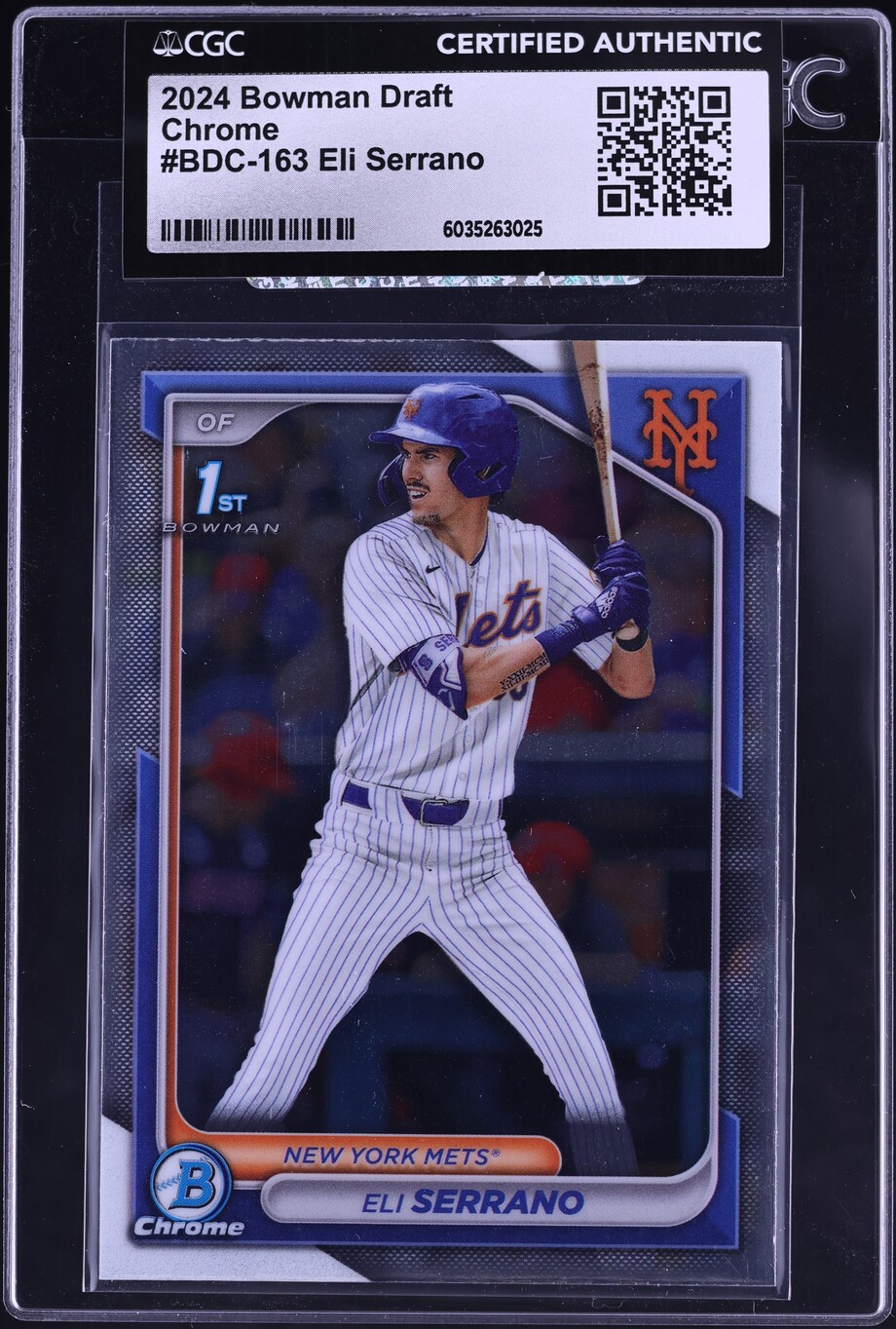 2024 Bowman Chrome Draft Eli Serrano PROSPECT #BDC-163 CGC AUTH on Fanatics Collect