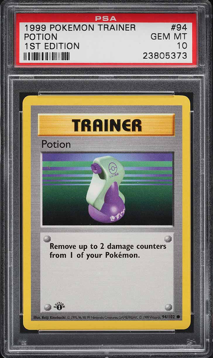1999 Pokemon Base Set 1st Edition Potion #94 PSA 10 GEM MINT on ...