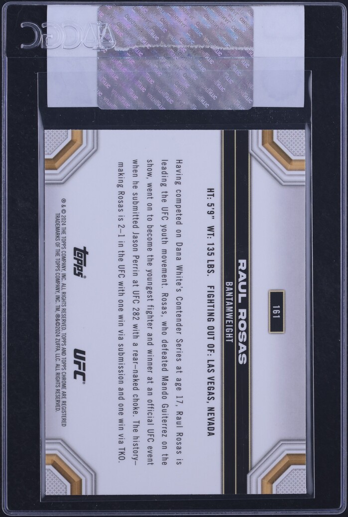 2024 Topps Chrome UFC Negative Refractor Raul Rosas #161 CGC AUTH on ...