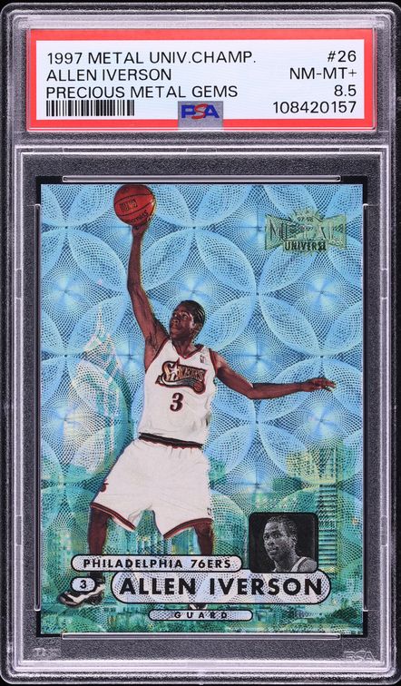 1997 Metal Universe Championship Precious Metal Gems PMG Allen Iverson ...
