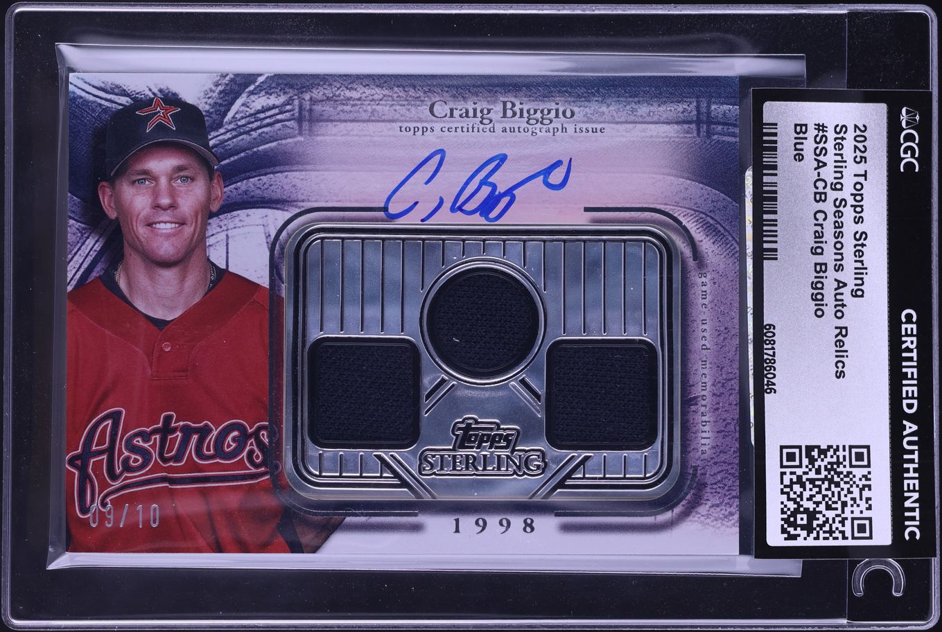 2025 Topps Sterling Seasons Blue Craig Biggio PATCH AUTO /10 #SSA-CB ...