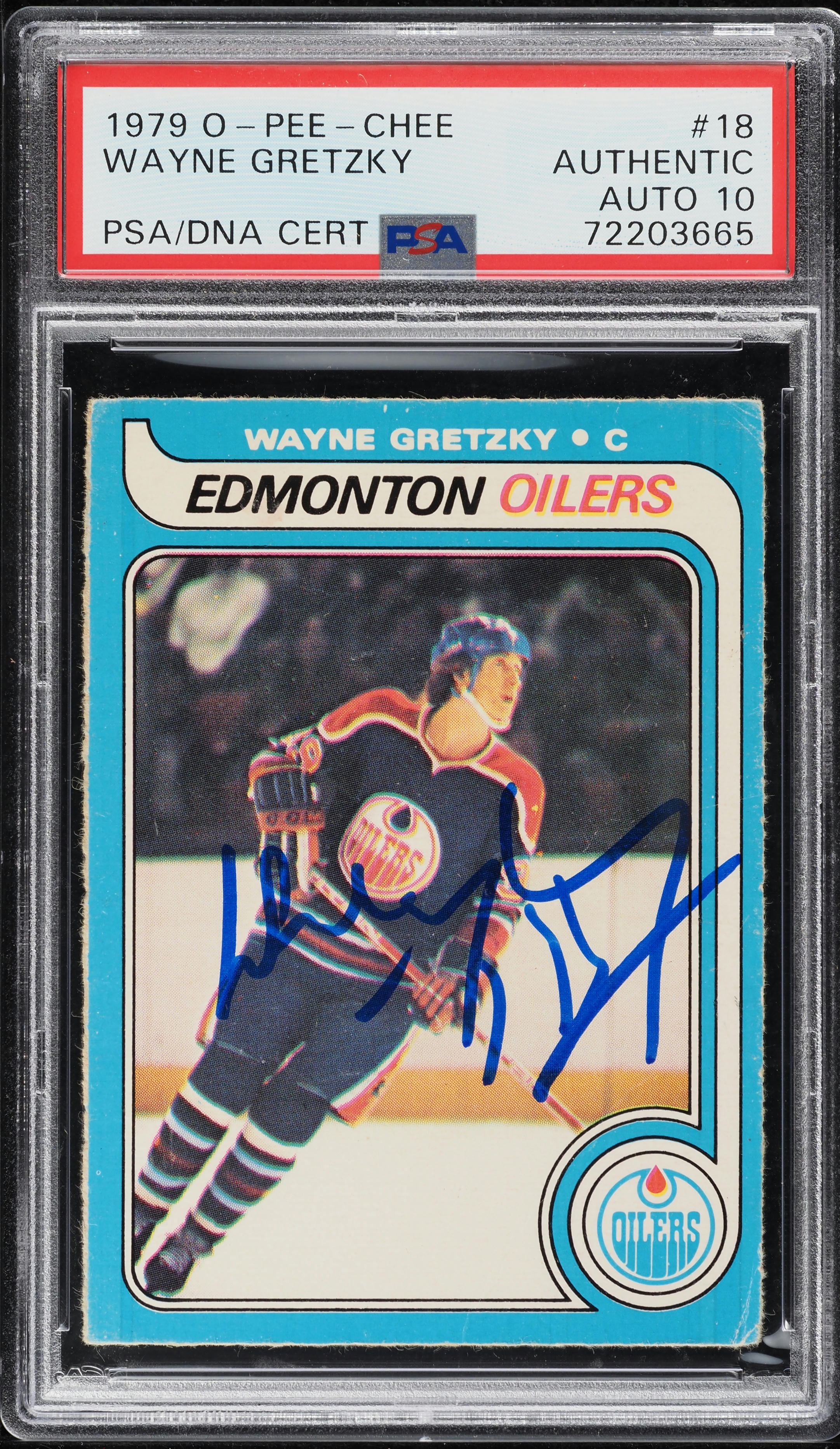 1979 O-Pee-Chee Hockey Wayne Gretzky ROOKIE AUTO DNA 10 #18 PSA AUTH on Fanatics Collect