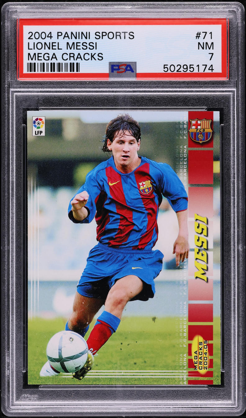 2004 Panini Sports Mega Cracks La Liga Lionel Messi ROOKIE #71 PSA 7 ...