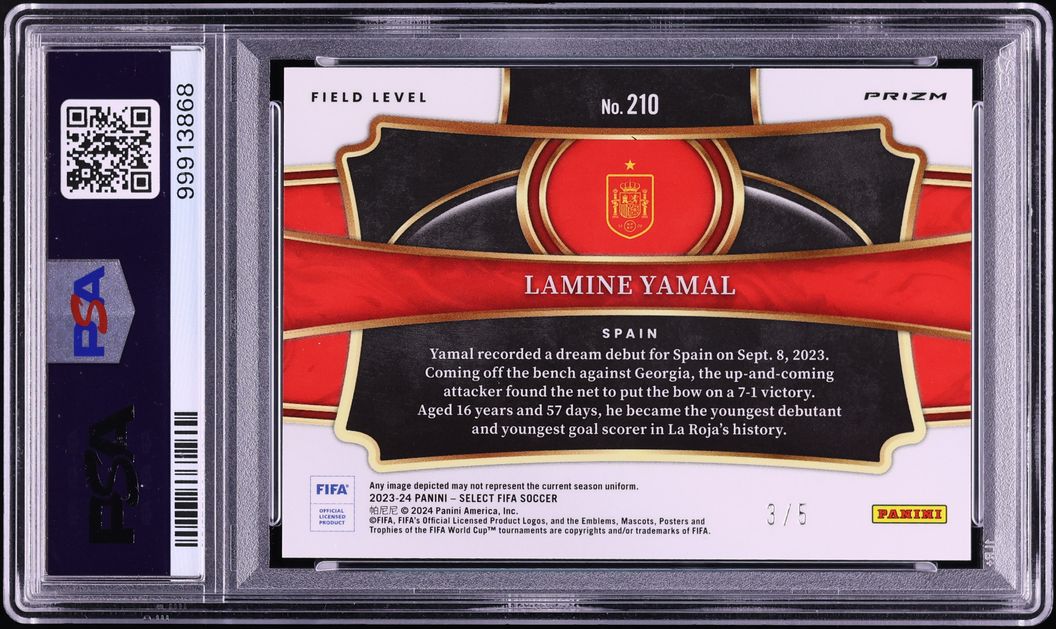 2023 Panini Select FIFA Field Level Green Lamine Yamal ROOKIE /5 #210 ...