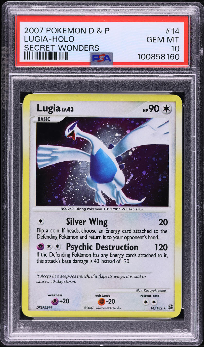 2007 Pokemon Diamond & Pearl Secret Wonders Holo Lugia #14 PSA 10 GEM MINT on Fanatics Collect