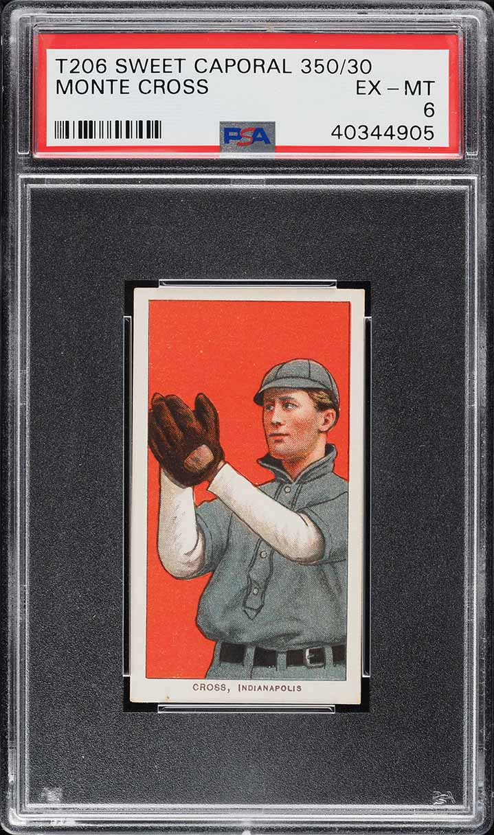 1909-11 T206 Monte Cross SWEET CAPORAL 350/30 PSA 6 EXMT (PWCC-A) on Fanatics Collect