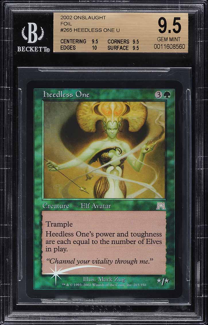 2002 Magic The Gathering MTG Onslaught Foil Heedless One BGS 9.5 GEM ...