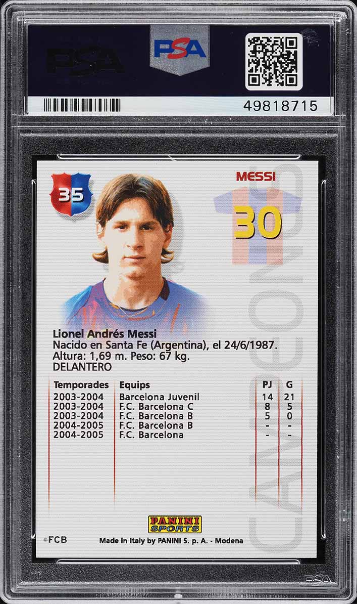 2004 Panini Sports Mega Cracks Barca Campeon Lionel Messi ROOKIE #35 ...