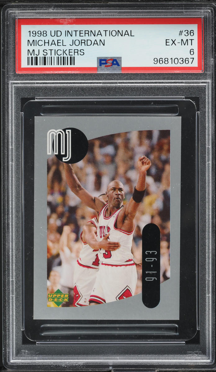 1998 Upper Deck International MJ Stickers Michael Jordan #77 PSA 3 VG ...