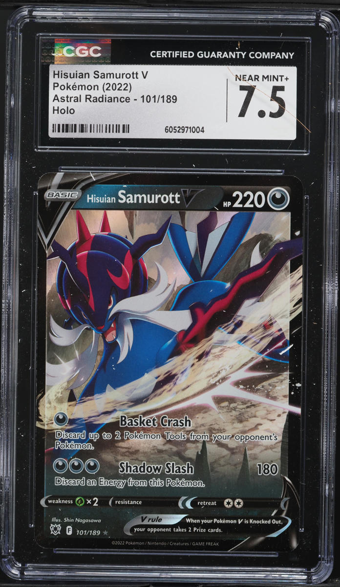 2022 Pokemon SWSH Astral Radiance Hisuian Samurott V #101 CGC 7.5 NRMT+ ...