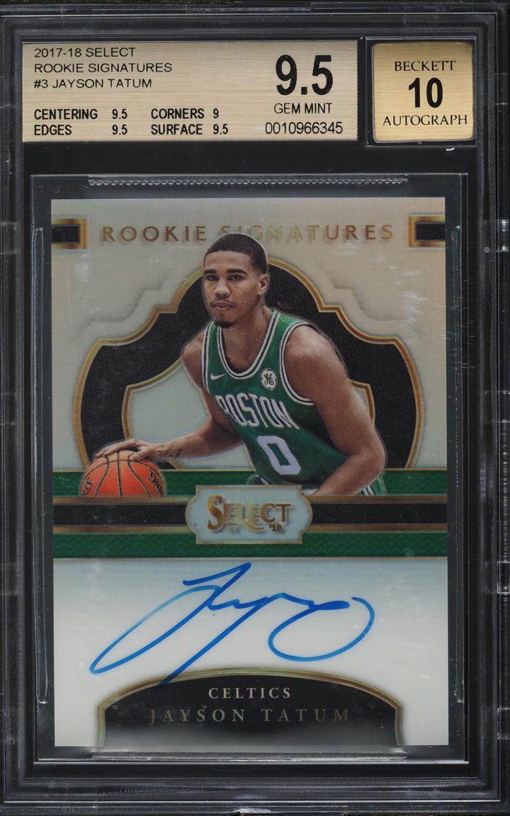 2017 Select Silver Prizm Jayson Tatum ROOKIE AUTO /199 #RS-JAY BGS 9.5 ...