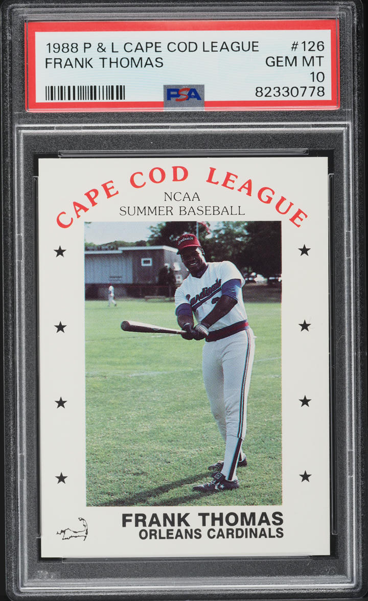 1988 P&L Cape Cod League Frank Thomas ROOKIE #126 PSA 10 GEM MINT on ...