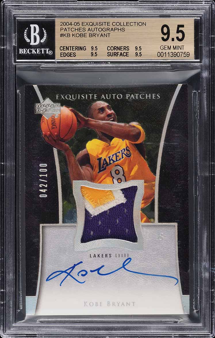 2004 Exquisite Collection Patches Kobe Bryant PATCH AUTO /100 #KB BGS 9 ...