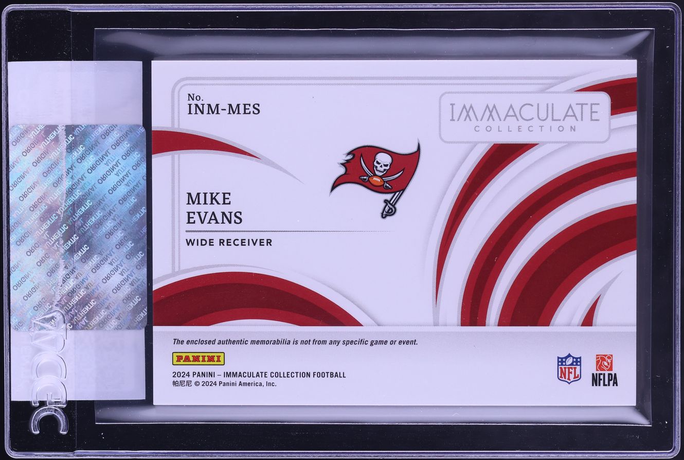 2024 Immaculate Collection Numbers Mike Evans PATCH /88 #INM-MES CGC ...