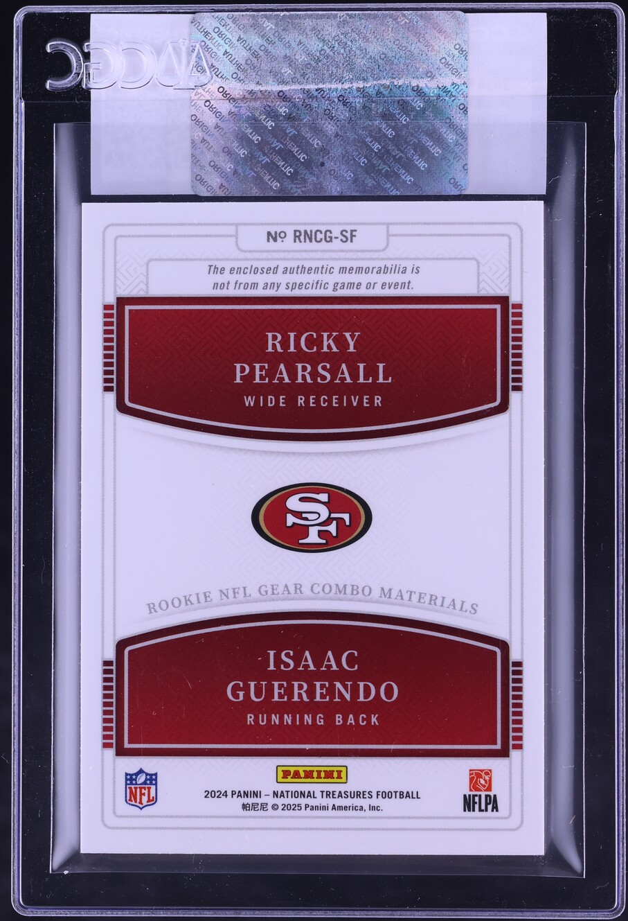 2024 National Treasures NFL Gear Silver Ricky Pearsall Isaac Guerendo ...