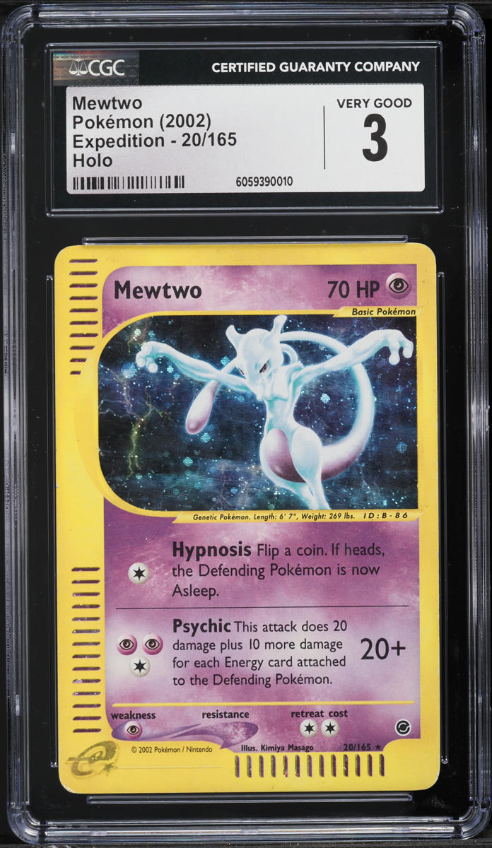 2002 Pokemon Expedition Holo Mewtwo #20 CGC 3 VG on Fanatics Collect