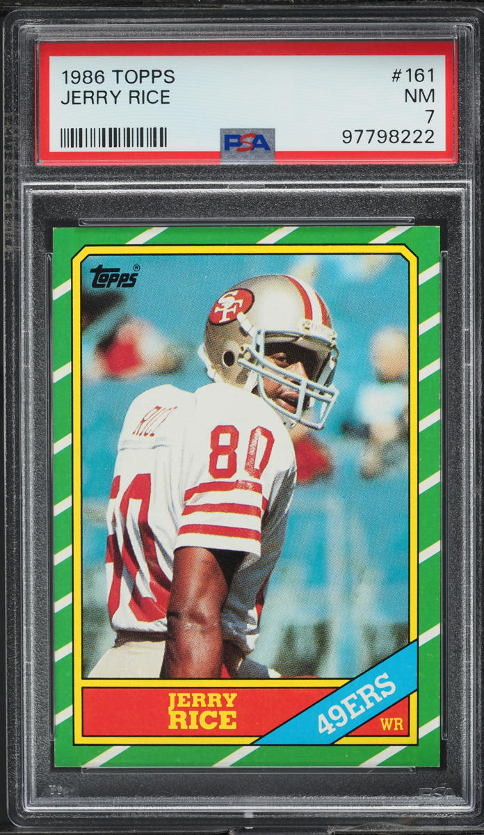 1986 Topps Football Jerry Rice ROOKIE #161 PSA 7 NRMT on Fanatics Collect