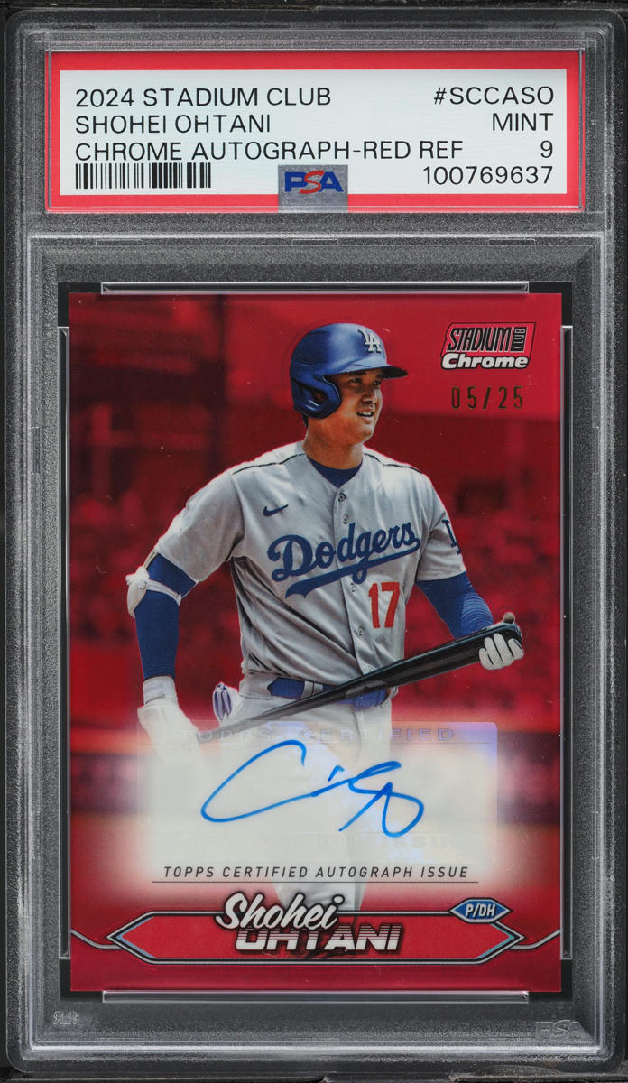 2024 Stadium Club Chrome Red Refractor Shohei Ohtani AUTO /25 #SCCASO ...