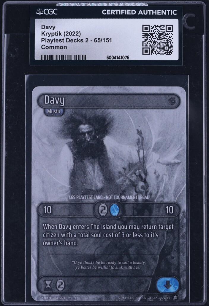 2022 Kryptik Playtest Decks 2 Davy #65 CGC AUTH on Fanatics Collect
