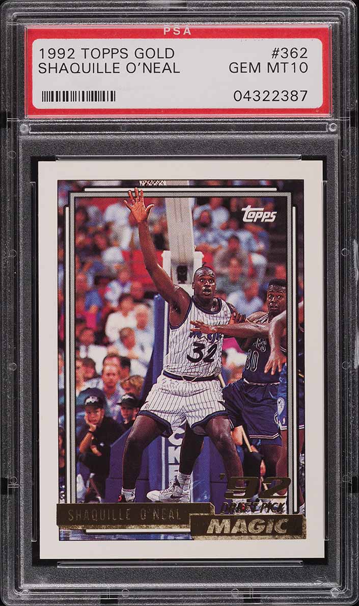 1992 Topps Gold Shaquille O'Neal ROOKIE #362 PSA 10 GEM MINT on ...