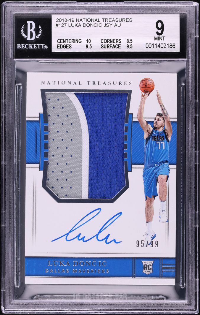 2018 National Treasures Luka Doncic ROOKIE PATCH AUTO /99 #127 BGS 9 ...