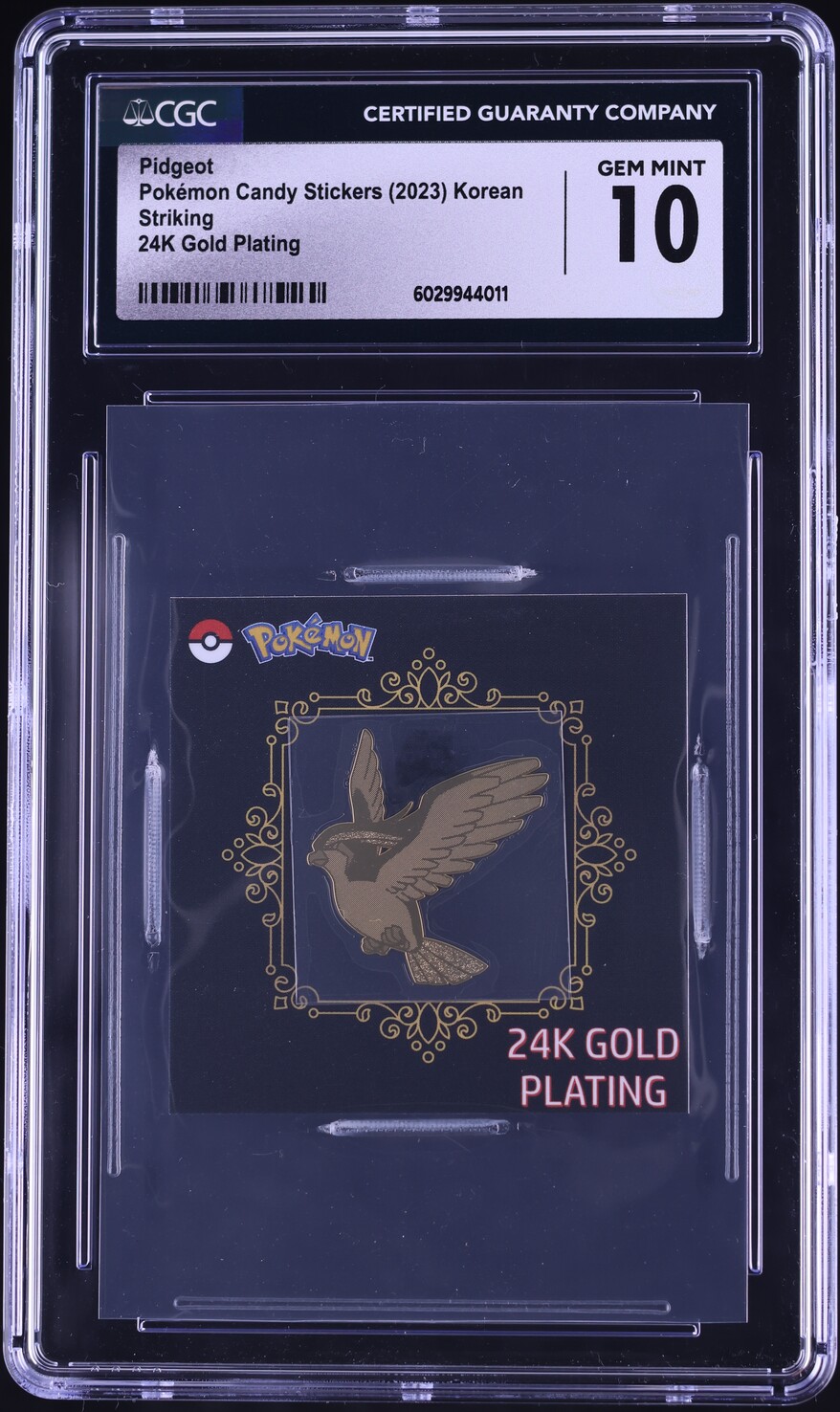 2023 Pokemon Korean Striking Candy Stickers 24K Gold Plating Pidgeot ...