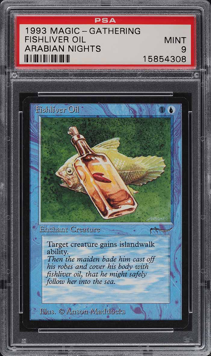 1993 Magic The Gathering MTG Arabian Nights Fishliver Oil PSA 9 MINT on ...